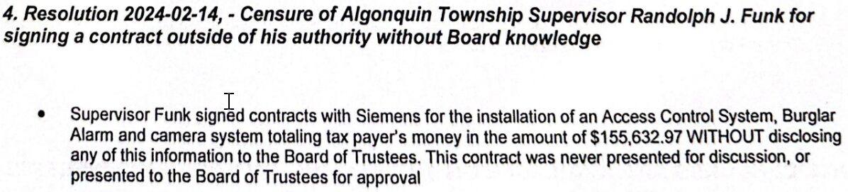 The Censures of Algonquin Township Supervisor Randy Funk – Part 4 ...