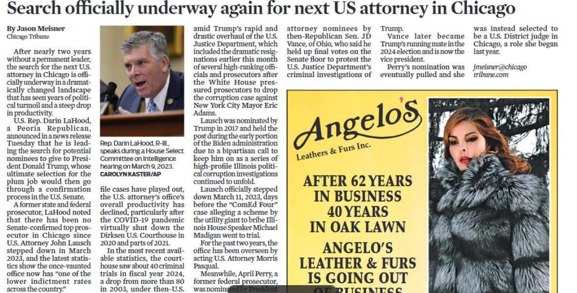 LaHood Playing Key Role in Selection of Next U.S. Attorney - McHenry ...