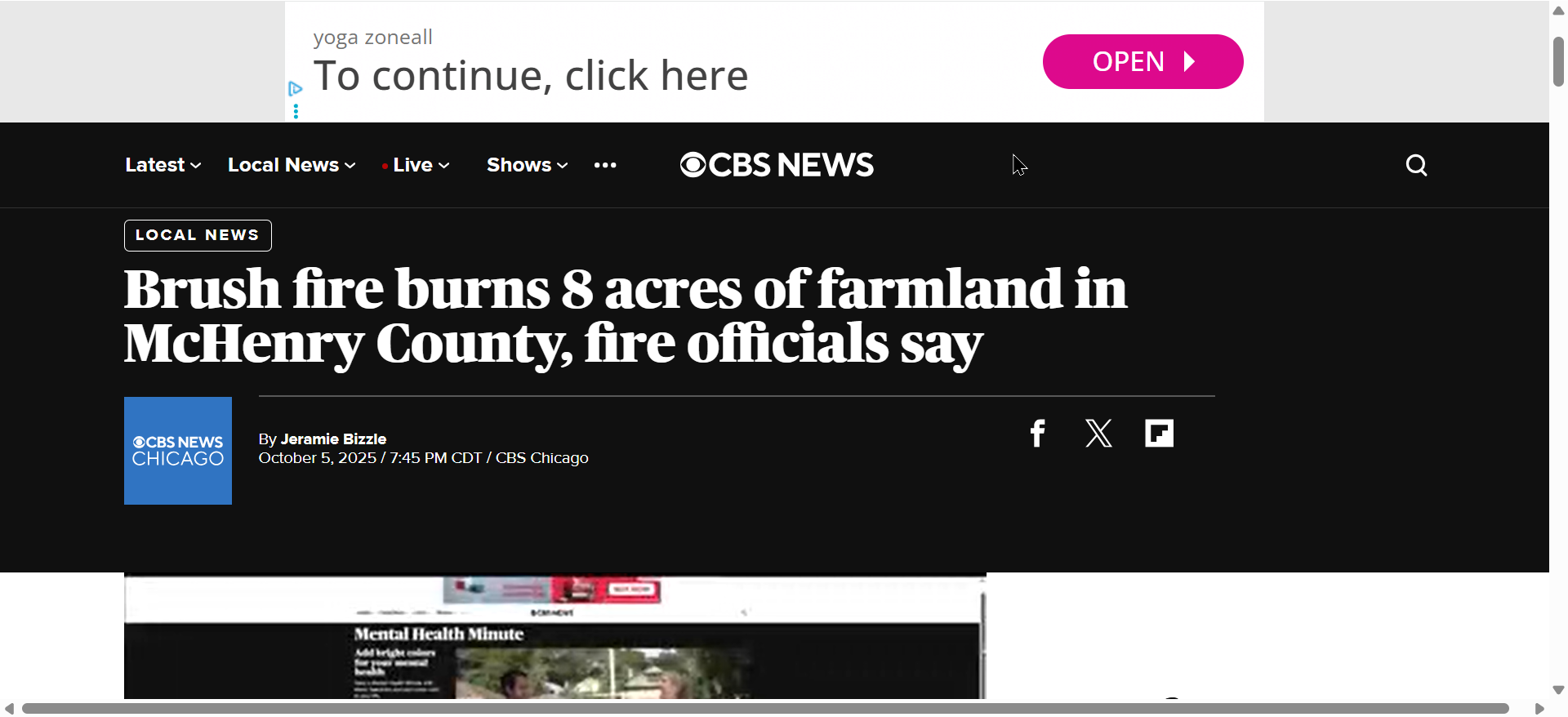 UPDATE: Brush Fire on Boone County Line MERITS CHICAGO TV - McHenry ...